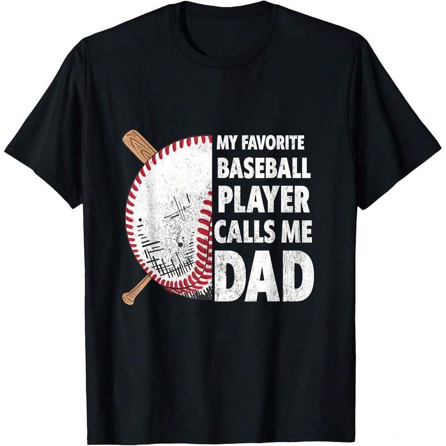 Mens Favorite Baseball Player Calls Me Dad, Fathers Day T-Shirt | SHEIN USA