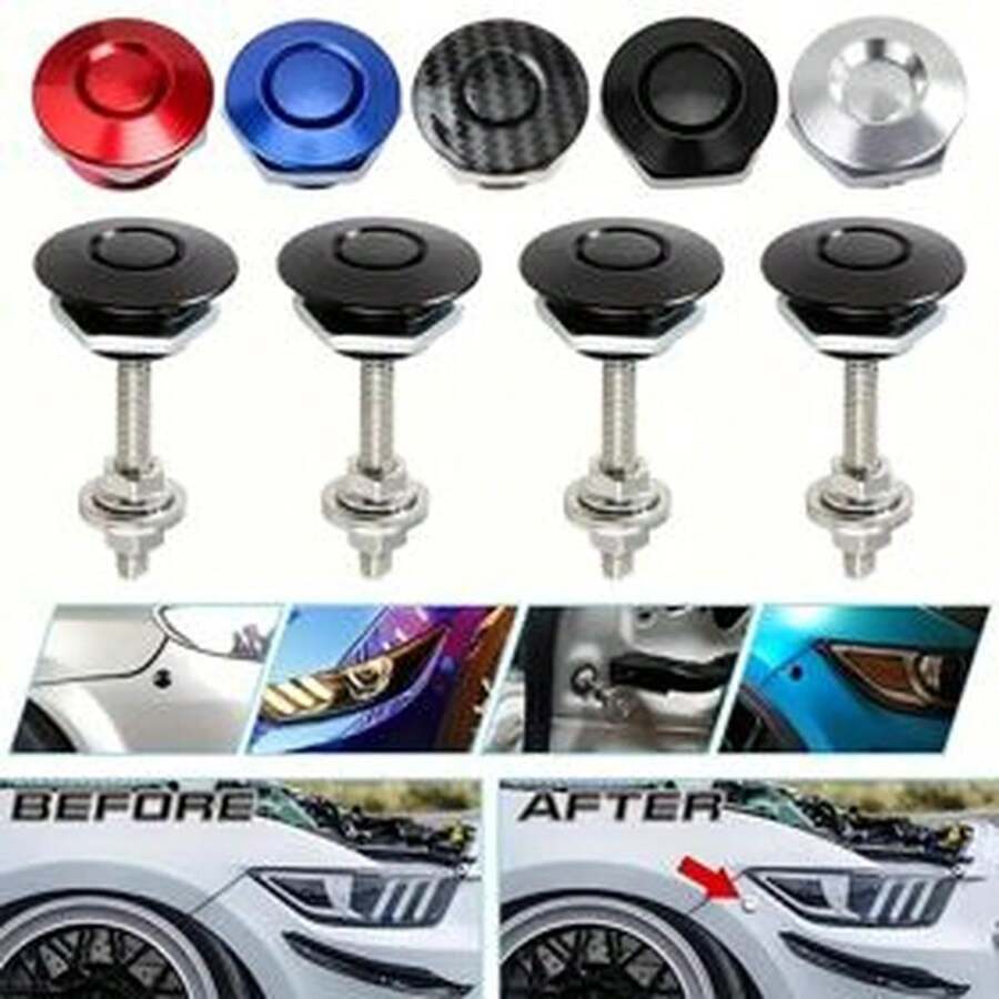4pcs Universal Aluminum Quick Release Fasteners Kit - Racing Car Front ...