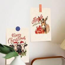 12pcs Rustic Farmhouse Christmas Wall Decor Set, Country Animal Holiday ...