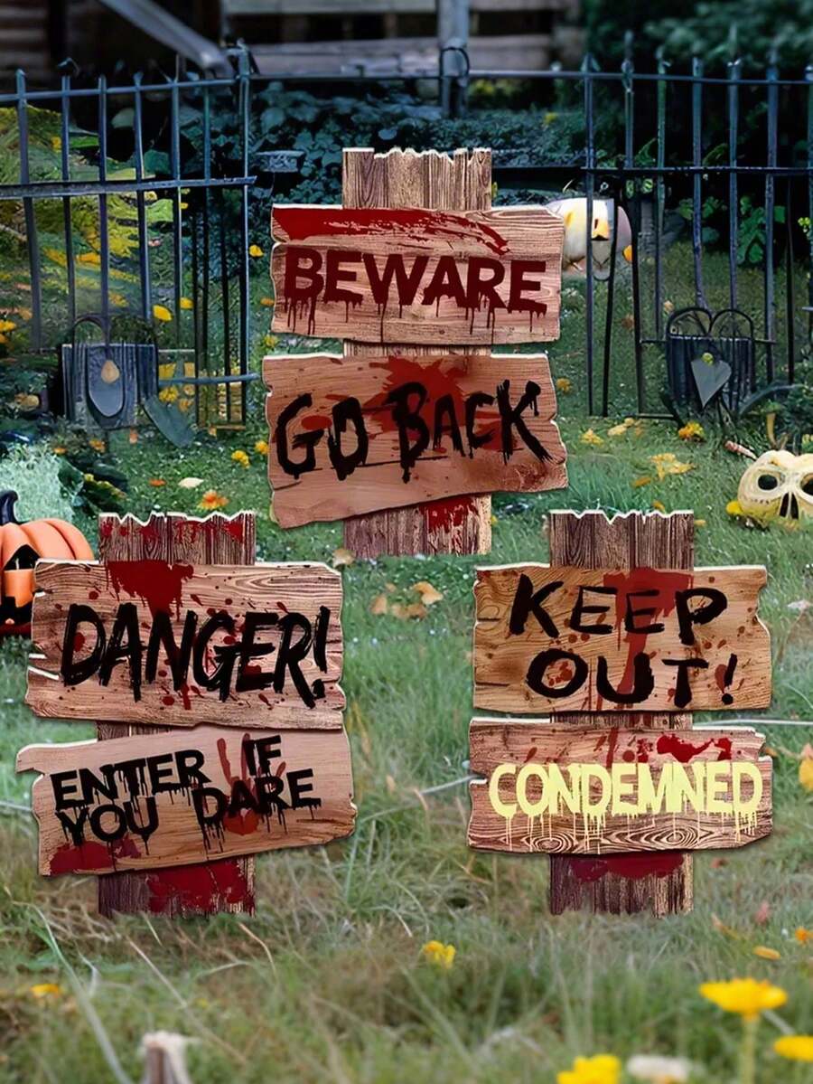 3 piezas Decoraciones de Halloween para exteriores Señales de ...