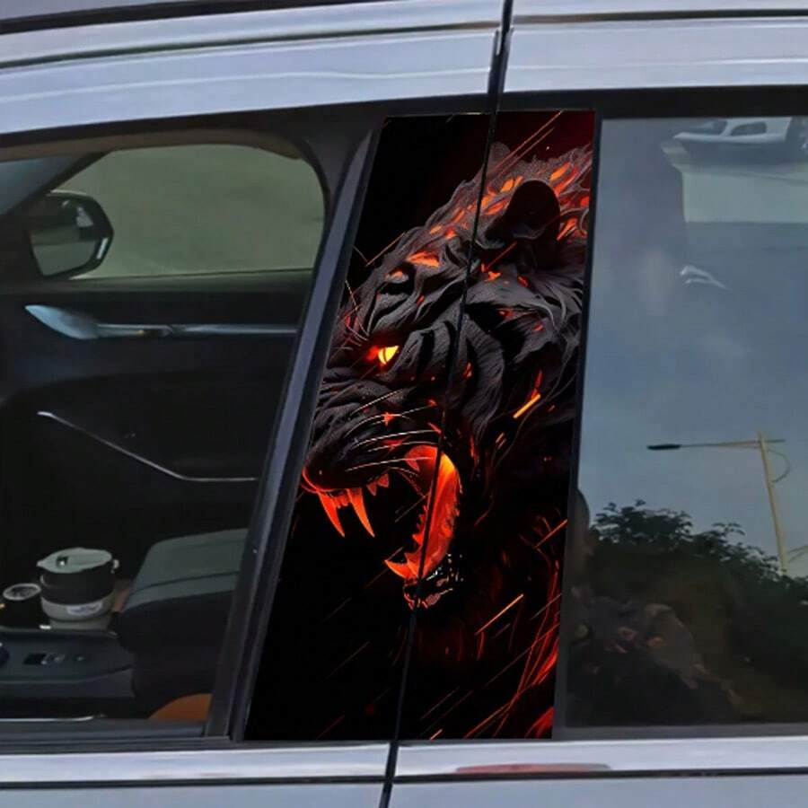 2pcs Roaring Tiger Car Decals - Durable, Waterproof PVC Bumper Stickers ...