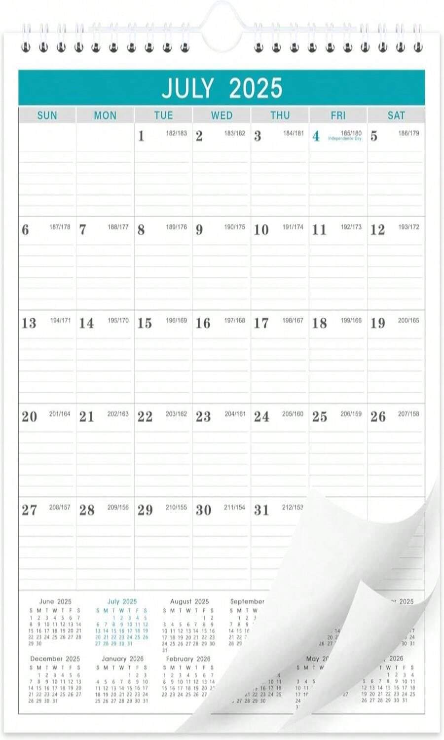 Calendar 2025-2026, 18 Months Wall Calendar From July 2025 To December ...