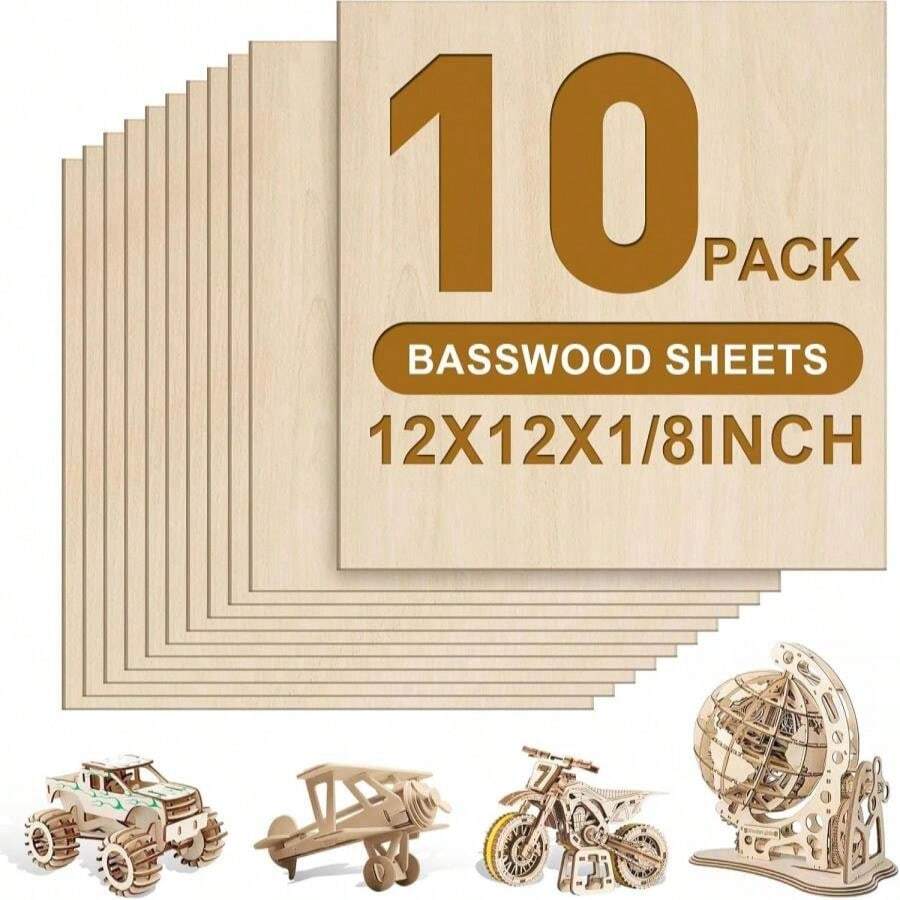 6 Pack Basswood Sheets For Crafts 1_8x12x18 Inch 3mm Larger Basswood ...
