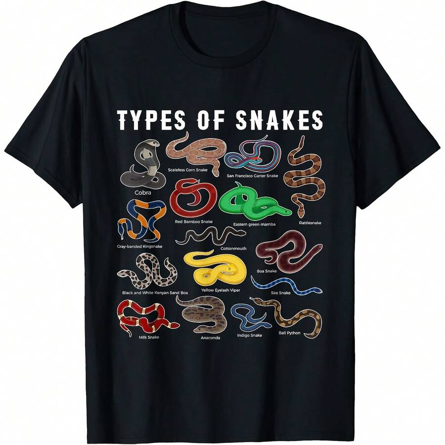 Types Of Snakes Shirt SNAKE Species Types Of Snake T-Shirt | SHEIN USA