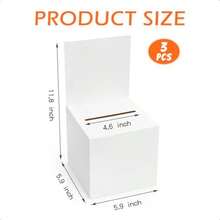 3 Pcs Cardboard Ballot Box 5.9 X 5.9 X 11.8 Inch Suggestion Boxes With ...