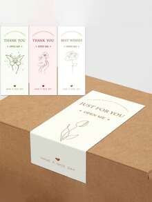 50pcs Simple "Thank You" Shipping Box Sealing Labels, Rectangular Paper ...