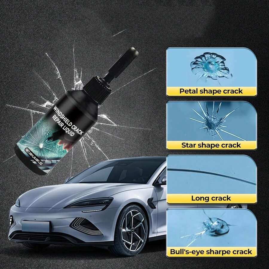 Windshield Crack Repair Kit, 2025 New Glass Repair Liquid For Cracks ...