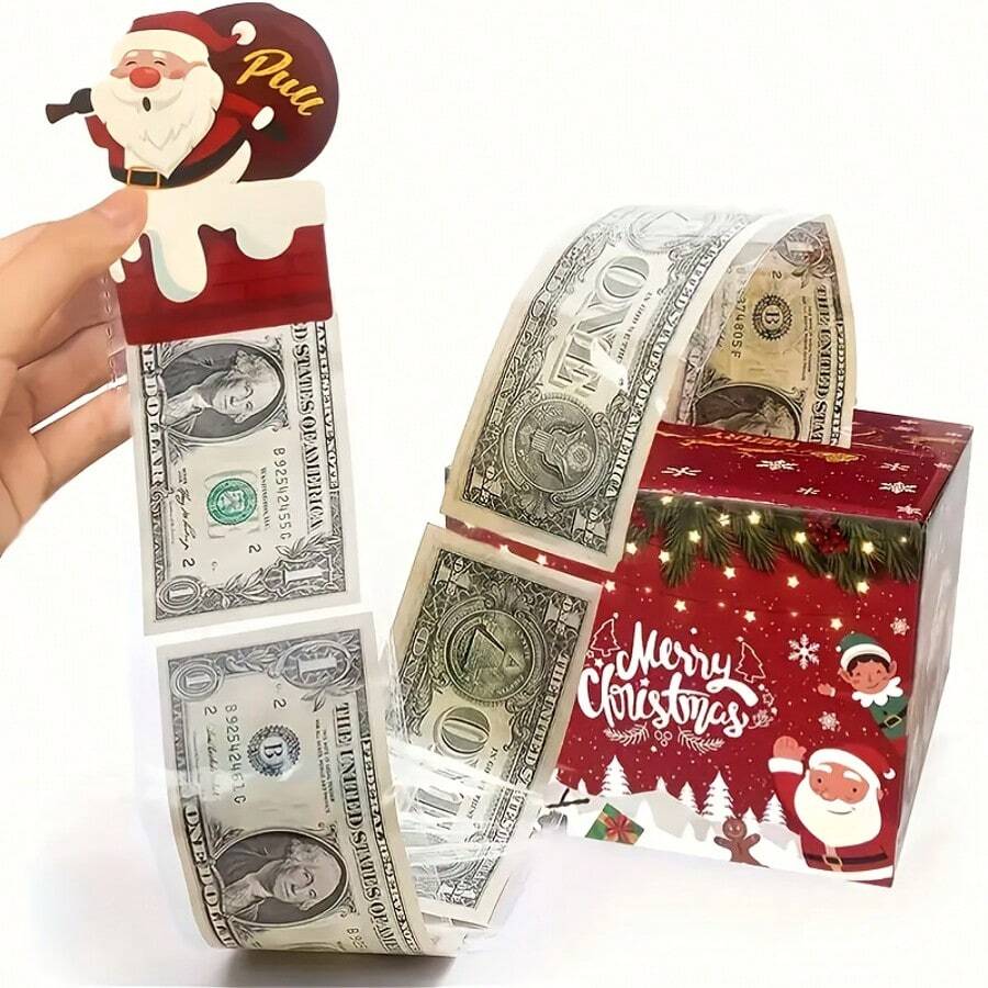 1 Pack Christmas Money Pull-Out Gift Box - Surprise Cash Holder For ...