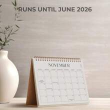 Aesthetic Desk Calendar 2025 Runs Until June 2026 Beautiful Small ...