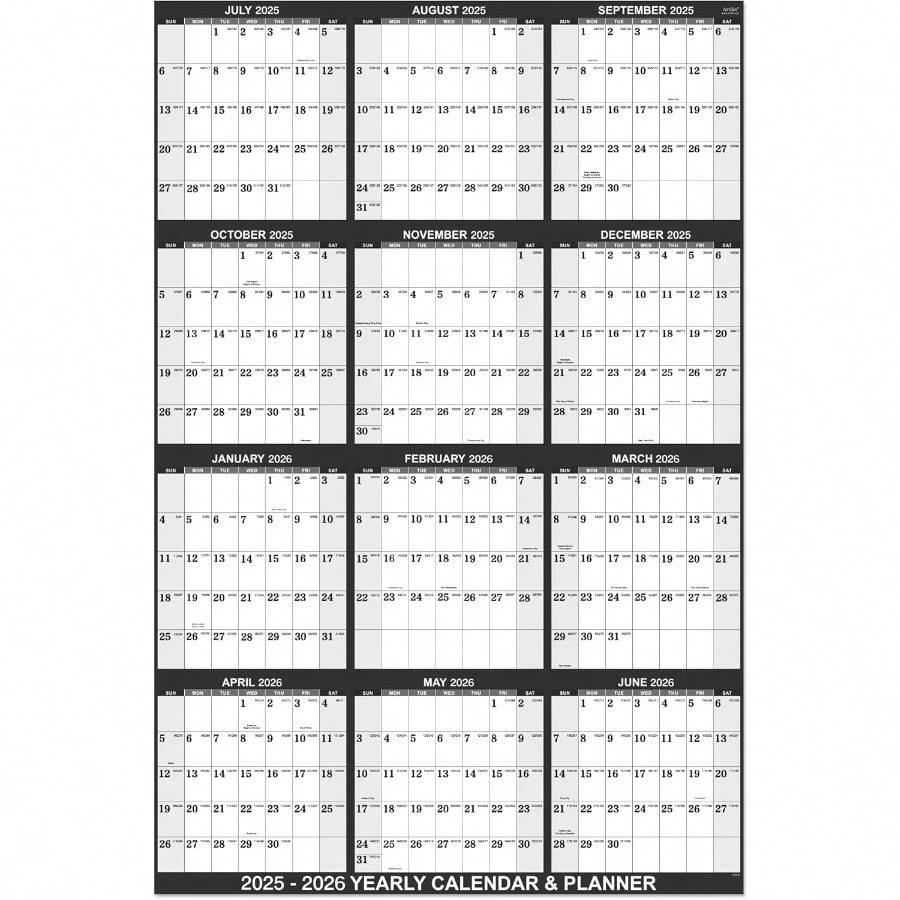 Yearly Wall Calendar 20252026 Wall Calendar 20252026 Yearly Wall ...