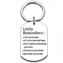 1pcs Stainless Steel Small Reminder Keychain - Engraved With ...