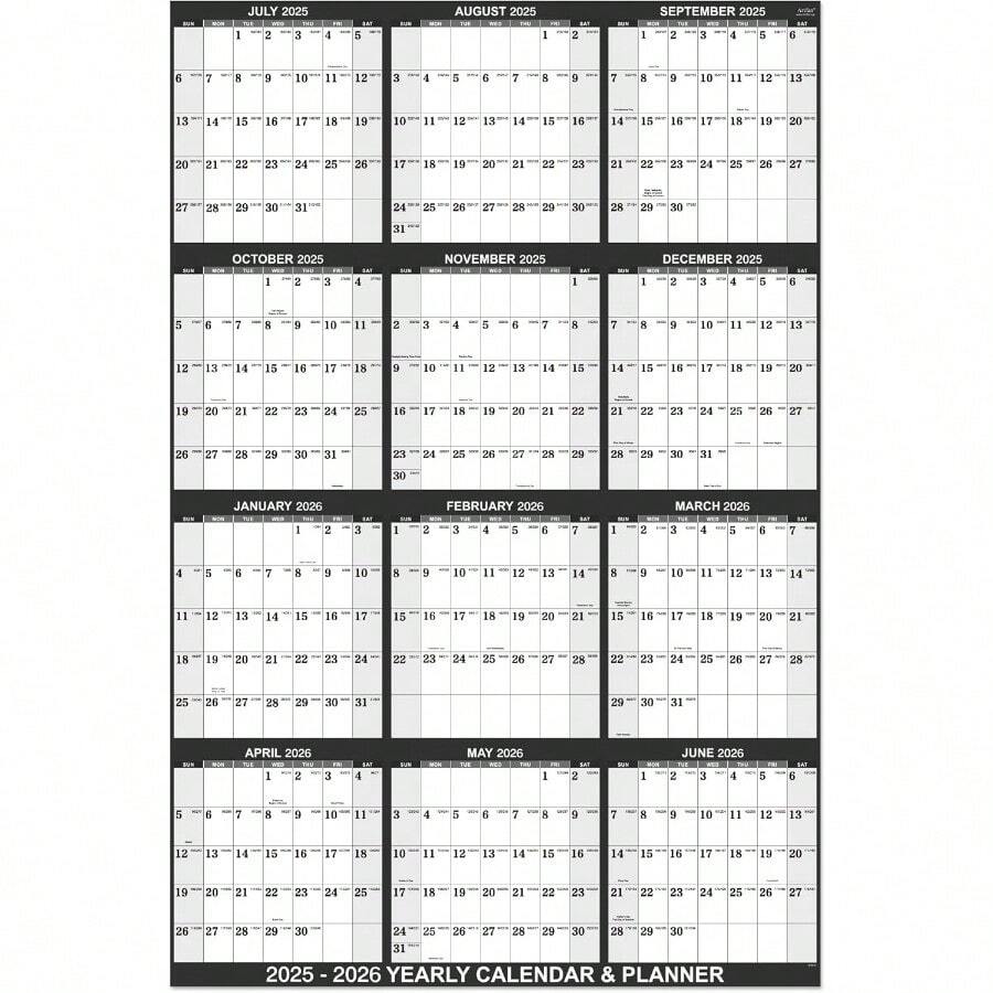 Yearly Wall Calendar 20252026 Wall Calendar 20252026 Yearly Wall ...