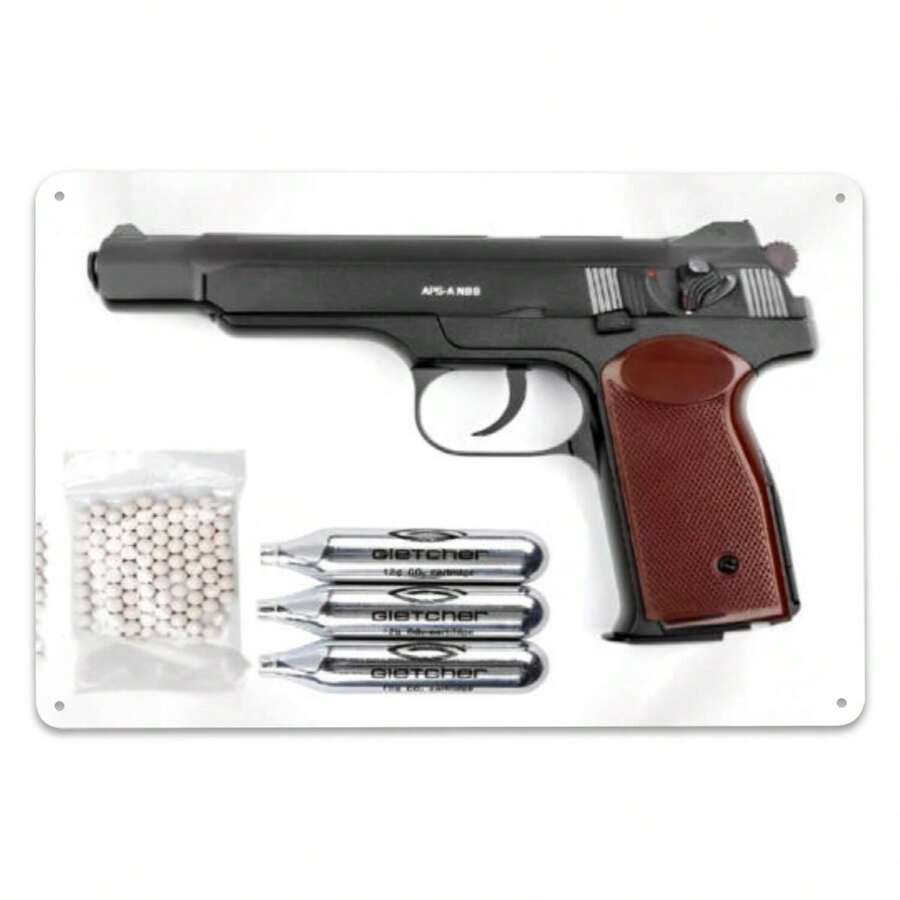 Letrero de metal de estaño APS-A NBB Airgun Pistol Kit Pistola de ...