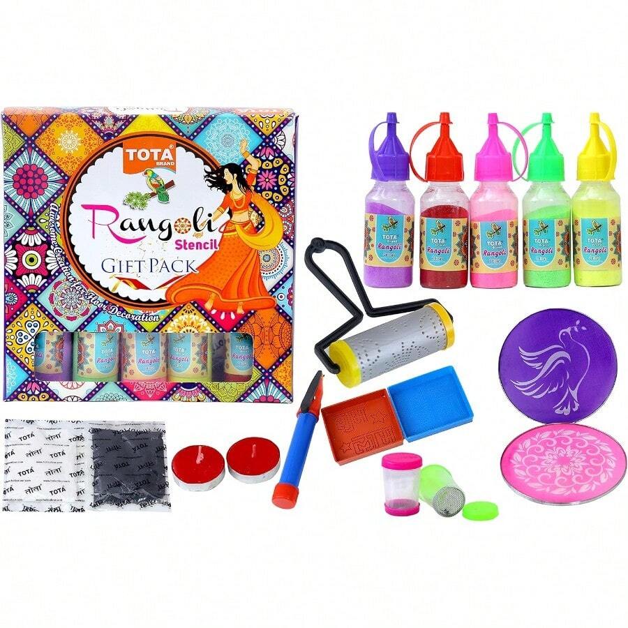 TOTA Rangoli Gift Pack With Latest Squeeze Bottles Rangoli Tool Kit ...