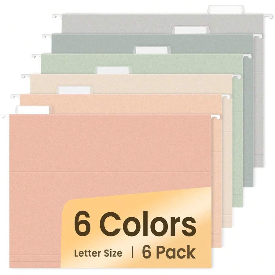 SUNEE Hanging File Folders, 6 Pack Letter Size Hanging File Folders ...