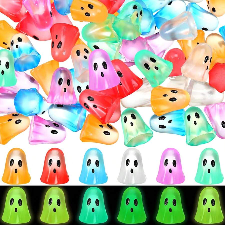 Mini Resin Ghost Halloween Cute Miniature Ghost Figurines Glow In Dark ...