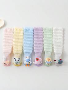 2 Pairs Cute Cartoon Animal Print Baby Knee High Socks, Toddler Socks ...