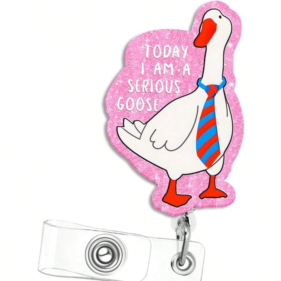 Today I Am A Seus Goose Pink Badge Reel Fun Nurse Badge Re Retractable ...