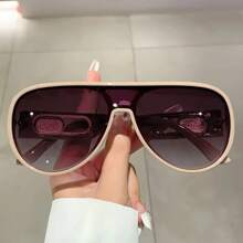 New Large Frame One-Piece Fashion Glasses Shield-Shaped Design Fashion ...