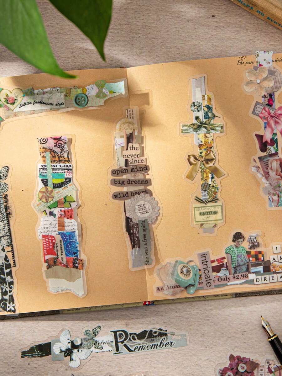 20pcs Book Page Series, Vintage Collage Stickers For Art Journal ...