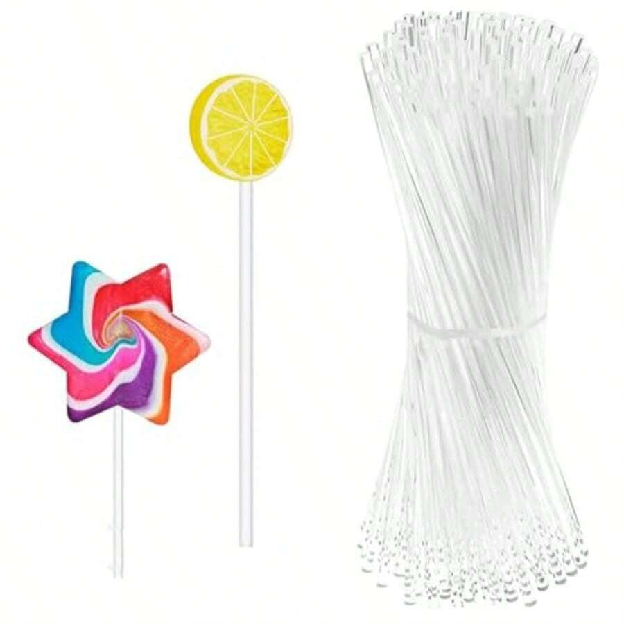 50 Pieces Acrylic Lollipop Sticks Clear Cake Pops For Candy Dessert ...