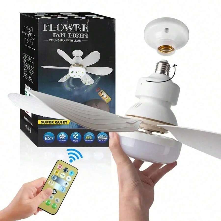 Ceiling Fan With Light And Remote Control (6 Blades) 110/220V Dual ...