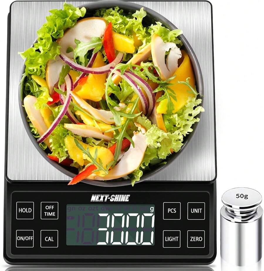 Food Kitchen Scale Rechargeable Digital Scale With LCD Backlit Display ...