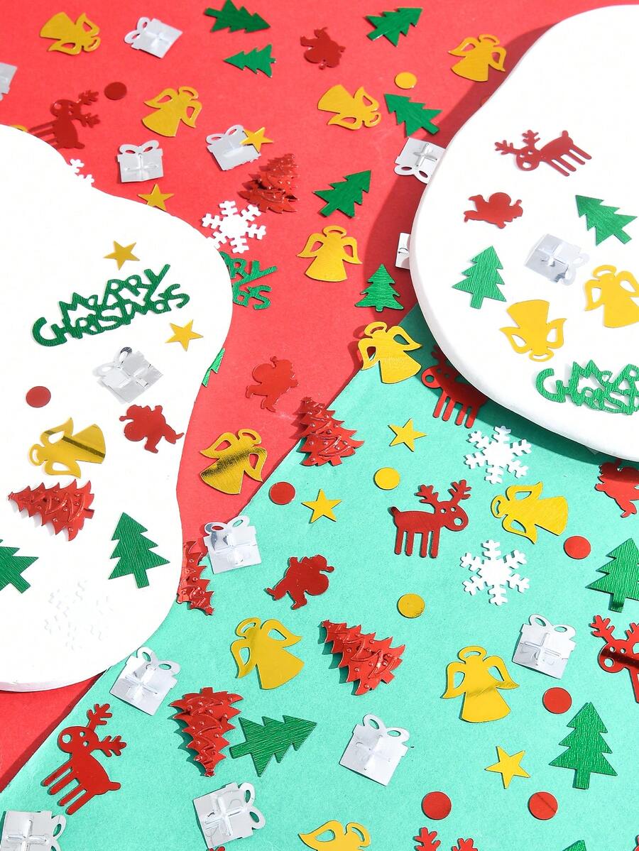 15/30/50g Christmas Confetti, Plastic Confetti Party Scatter Red Gold ...