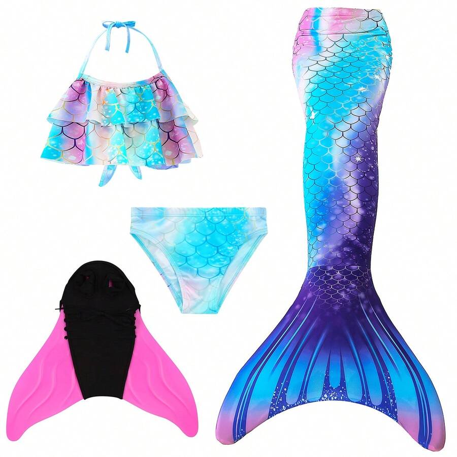 Mermaid Tails With Monofin For Swimming, Mermaid Tail Costume Swimsuit ...