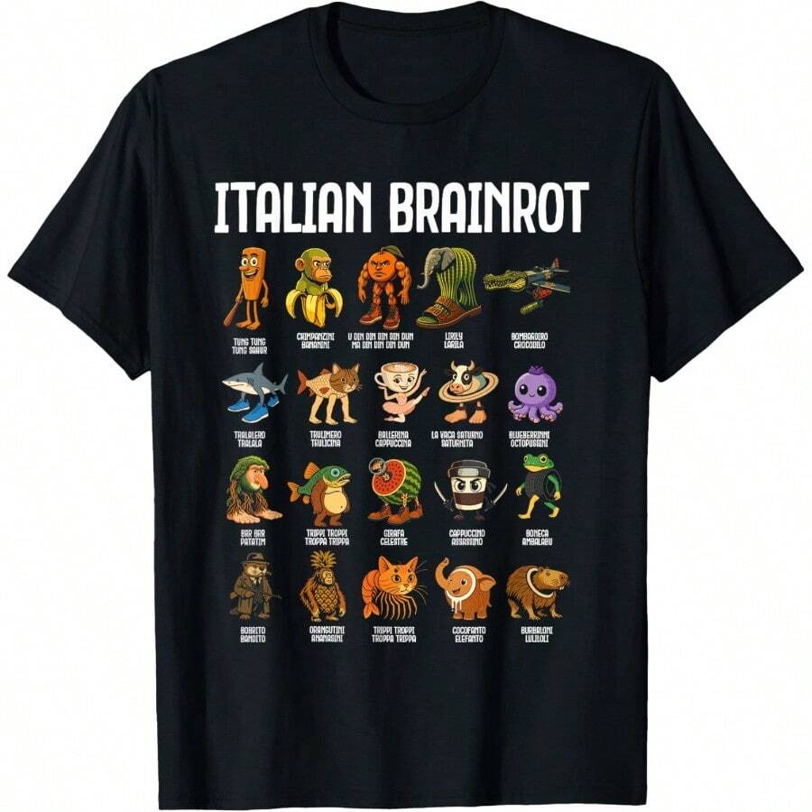 Italian Brain Rot Italian Brainrot Funny Memes T-Shirt | SHEIN Singapore
