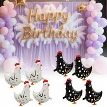 8pcs Walking Chicken Animal Birthday Party Decoration Pet Farm Animals ...