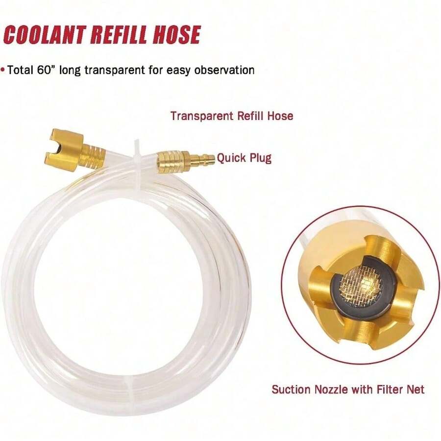 Radiator Cooling System Vacuum Purge Gauge Tool Coolant Refilling Kit ...