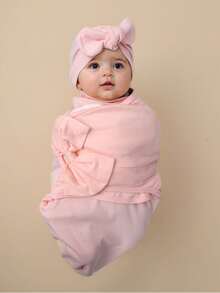Baby Swaddle Blanket Large Bow Unisex Swaddle Wrap Soft And Silky For ...