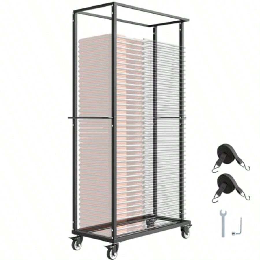Folding Chair Rack 500 LBS Capacity HeavyDuty Chair Cart For 60 Chairs ...
