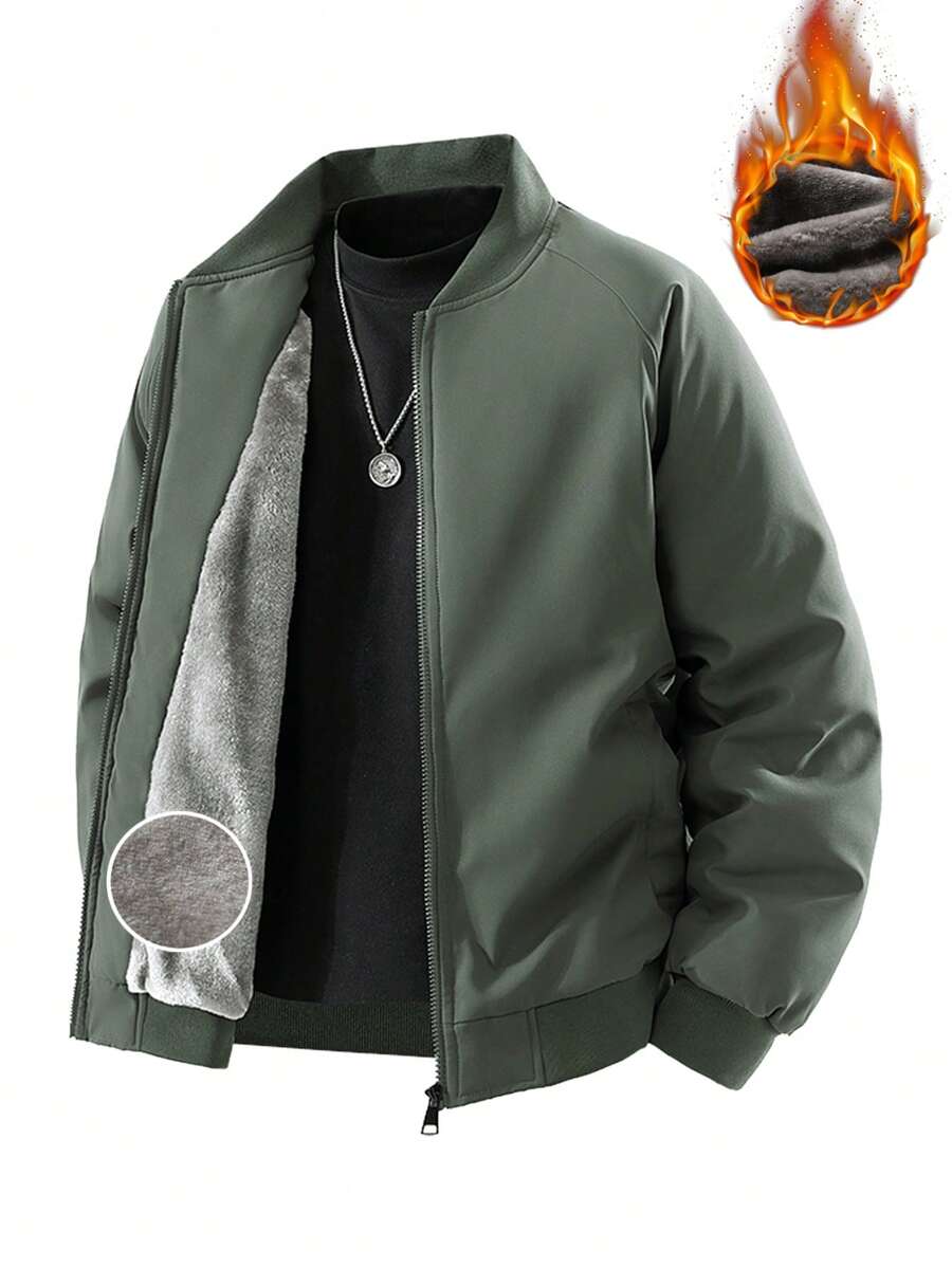 1 Peça Jaqueta Casual Masculina para Uso Externo, Forrada Termicamente ...