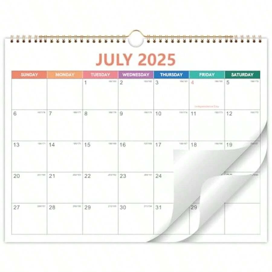 Wall Calendar 20252026 Monthly Calendar From July 2025 To December 2026 ...