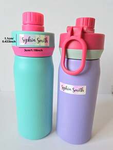 1/60/120/180/240pcs Custom Pink Holographic Waterproof Name Labels ...