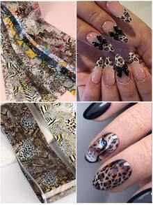 10PCS Animal Skin Leopard Nail Foil Transfer Sheets For Women Girl ...