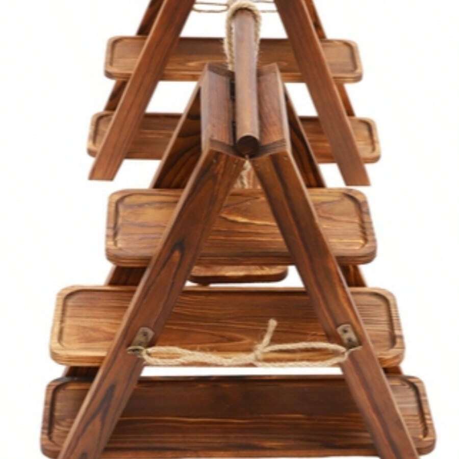 Dessert Stand, Three Tier Wooden Cake Tray, Ladder Type Dessert Stand ...