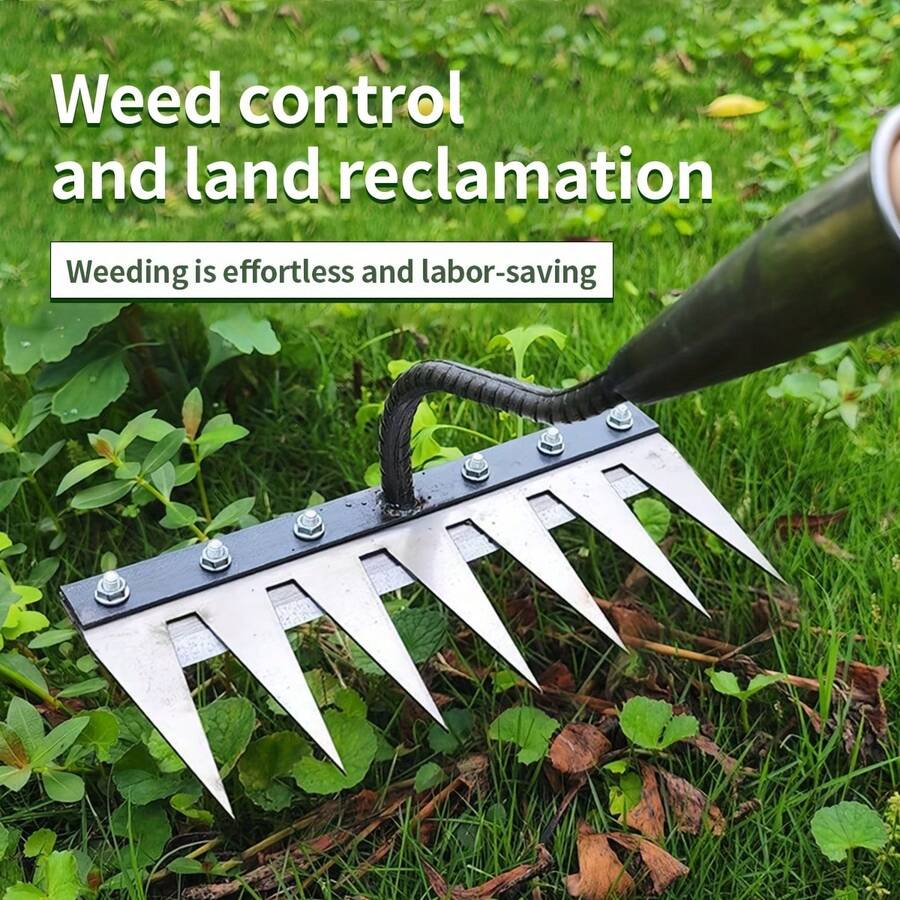 Heavy Duty Garden Rake - Thick Manganese Steel Tines, Deep Soil ...