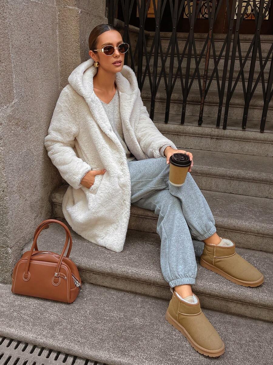 RELISH NOLESS Chaqueta casual de invierno con capucha esponjosa en ...