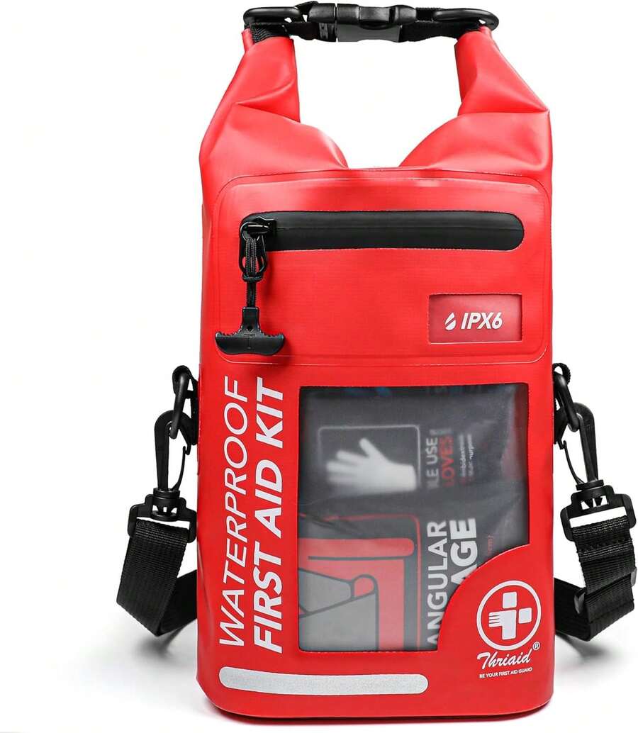 250 PCS Waterproof First Aid Kit, Roll Top Reflective Boat Dry Bag Bug ...