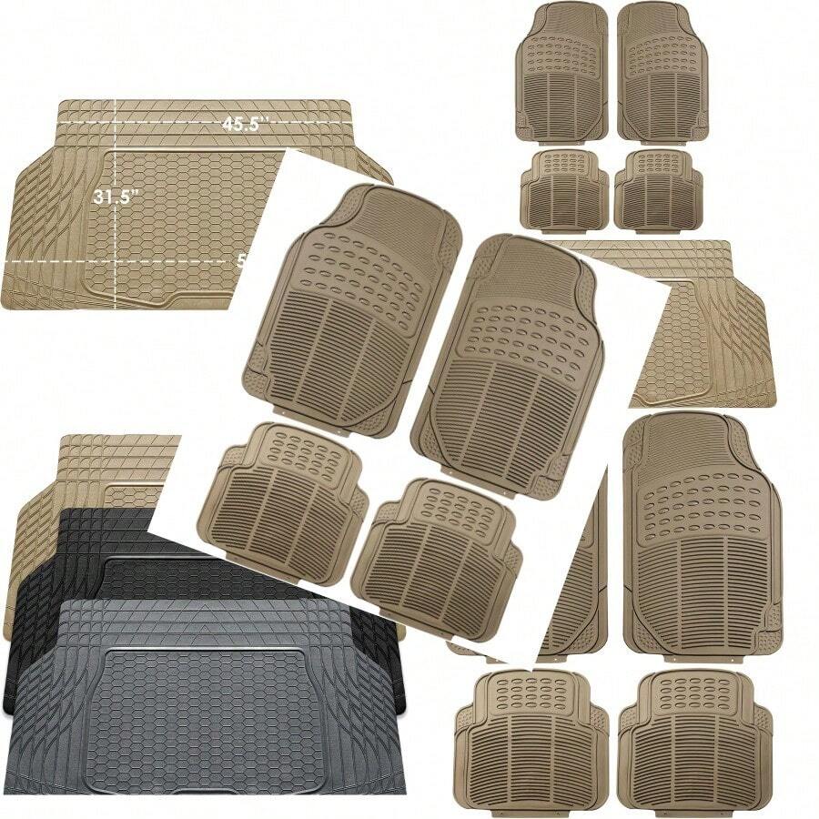 Automotive Floor Mats HeavyDuty Rubber All Weather Protection Universal ...