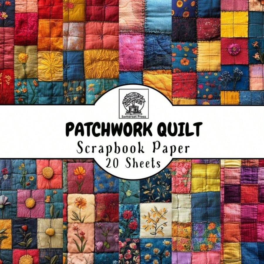 Patchwork Quilt Scrapbook Paper: 20 DoubleSided Sheets For Scrapbooking, Junk Journals, Card ...
