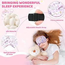 2 Pcs Sleep Mask For Kids Girls, Silk Eye Covers For Sleeping ...