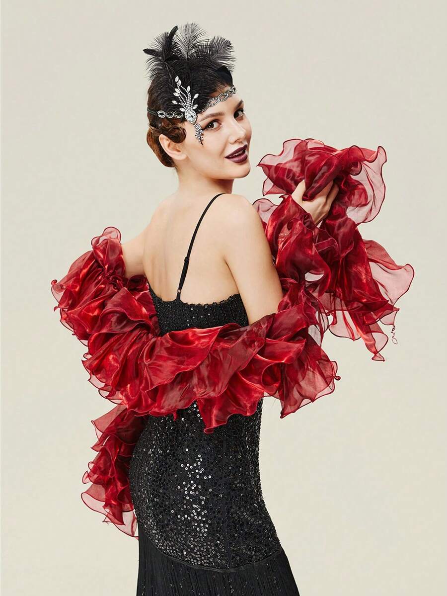 Boa de plumas BABEYOND Chandelle - Boa de organza de 200g y 2m de largo ...