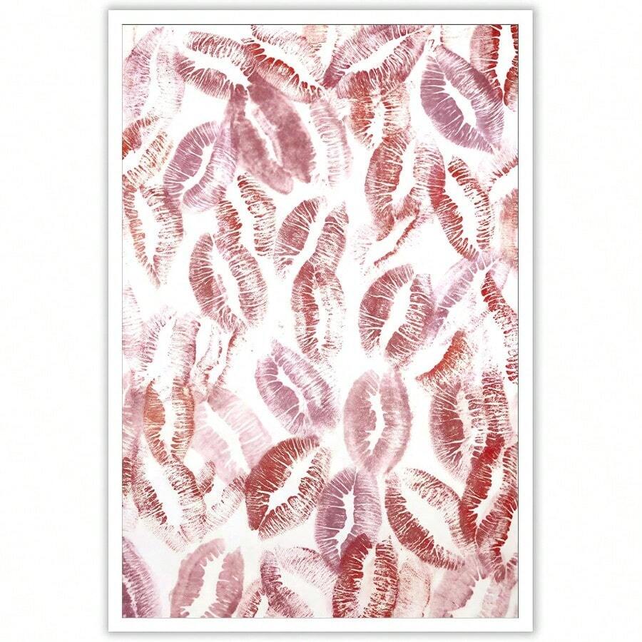 Vintage Kiss Lips Poster Retro Pink Lips Canvas Wall Art Preppy Funky ...