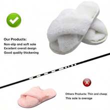 Girl's Fuzzy Fluffy Furry Slippers Fur Flip Flop Open Toe Slippers ...