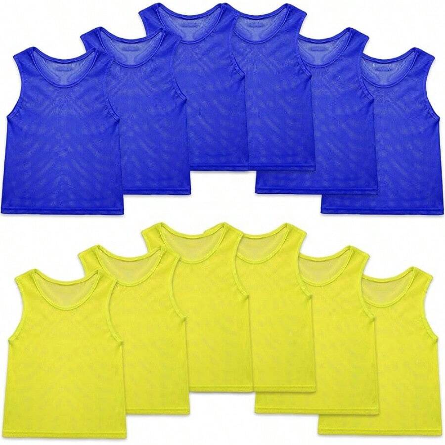 12 Pcs Nylon Mesh Scrimmage Practice Vests Pinnies Jerseys Children ...