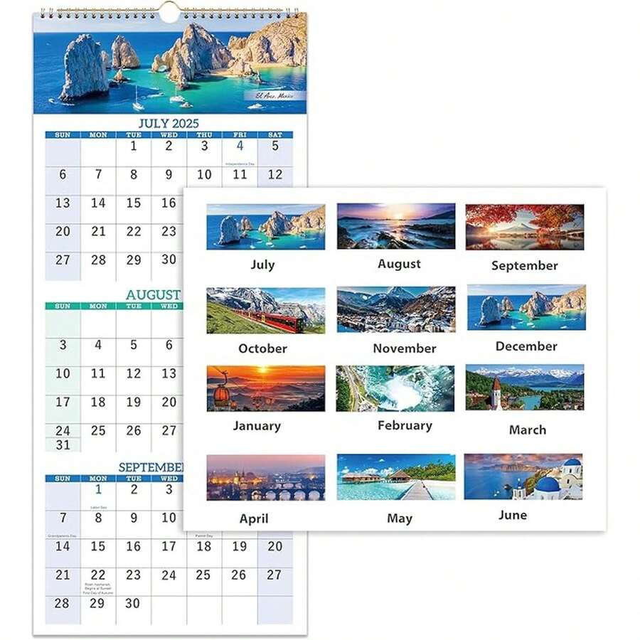 2025-2026 Calendar - Jul. 2025 - Jun. 2026, 3 Month Calendar Vertical ...